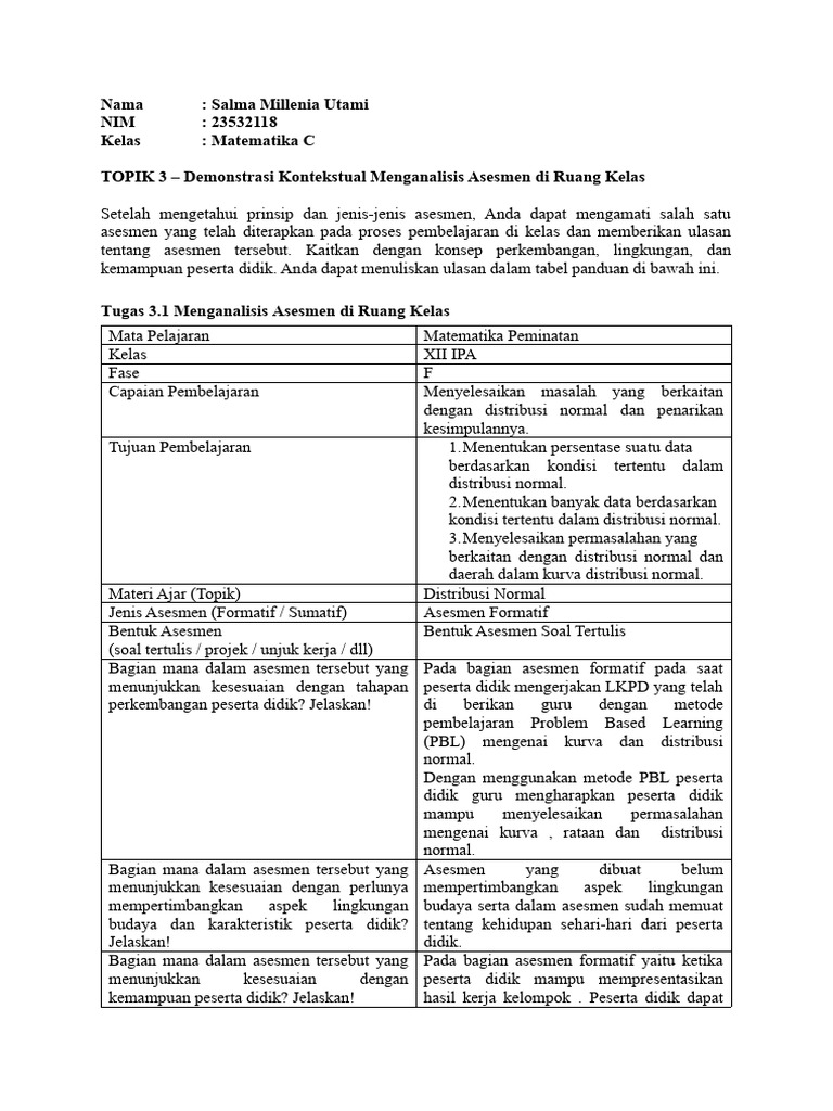 TOPIK 3 - Demonstrasi Kontekstual | PDF | Karier & Perkembangan
