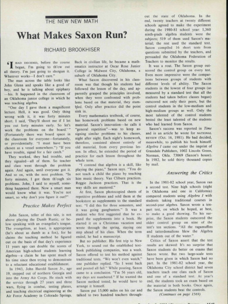 What Makes Saxon Run | PDF | Textbook | Test (Assessment)