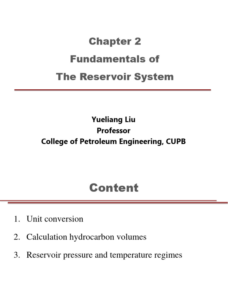 Chapter 2 Fundamentals+of+Reservoir+System-20220909 | PDF | Petroleum ... Chapter 2 Fundamentals+of+Reservoir+System-20220909 | PDF | Petroleum ...