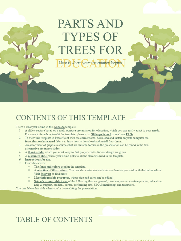 Parts & Types of Trees For Education by Slidesgo | PDF | Planets | Saturn