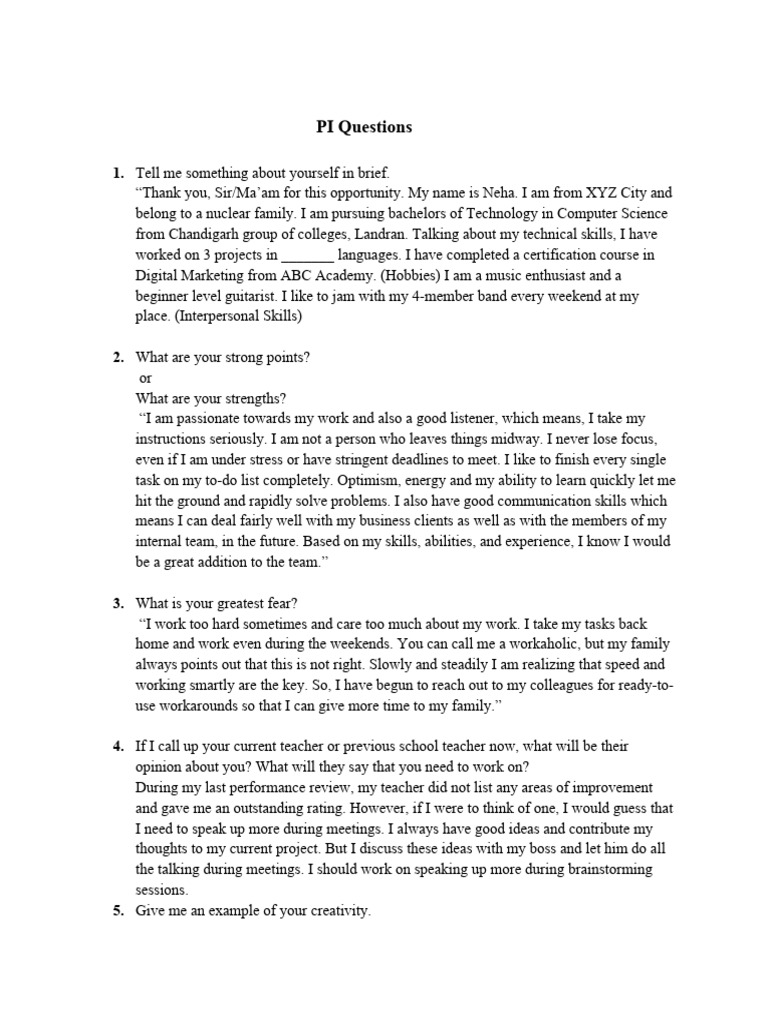 Pi Quest Pdf Time Management Professional Skills