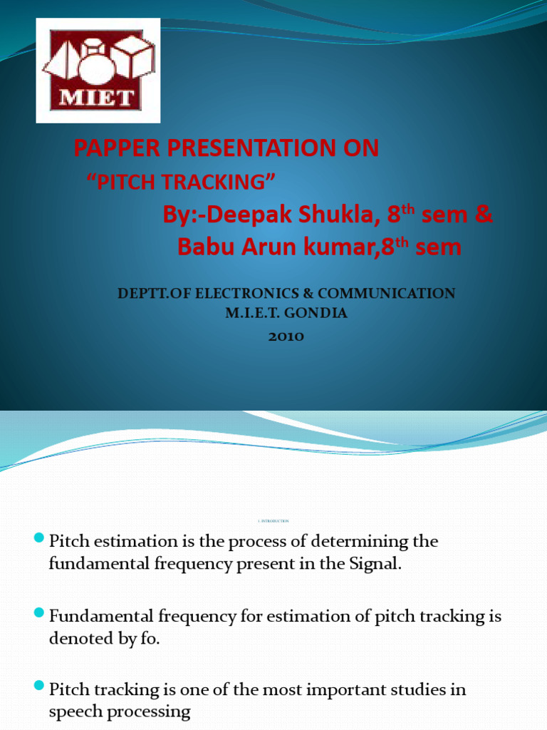 Eup - C - 08-Pitch Tracking | PDF | Autocorrelation | Pitch (Music)