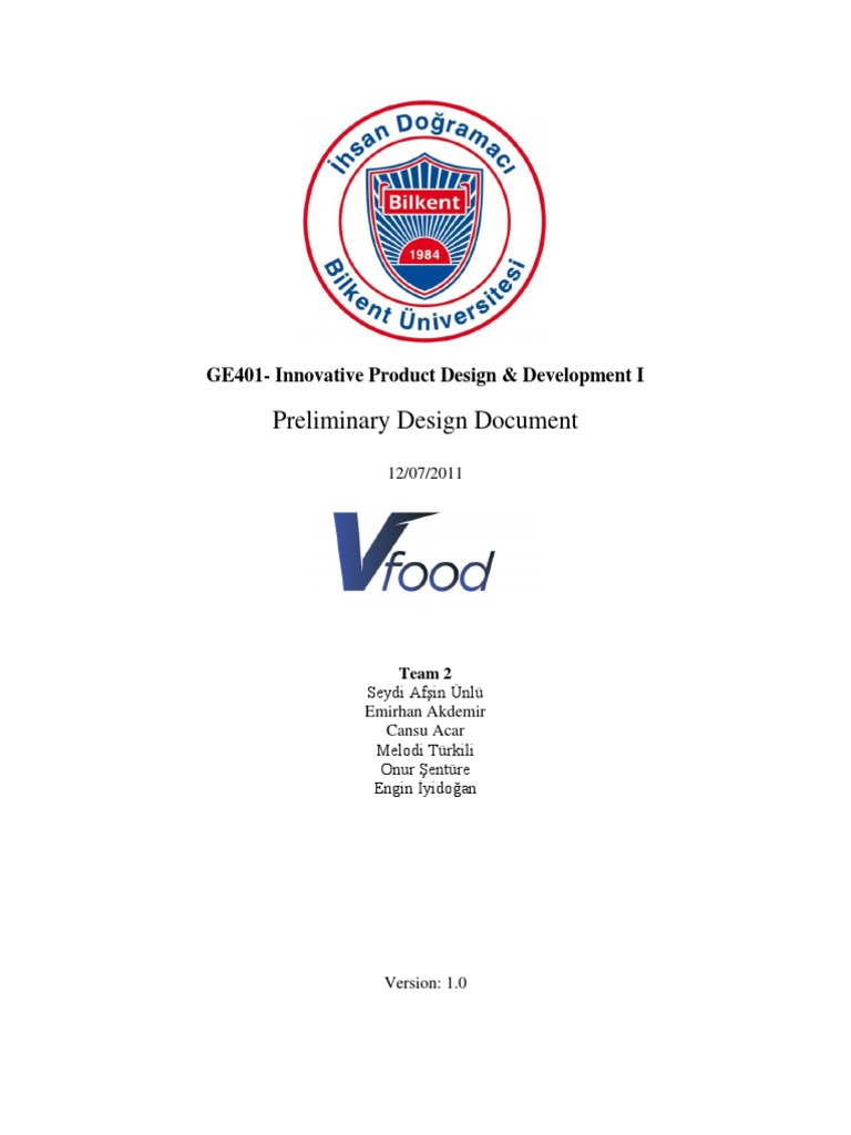 Preliminary Design Document: GE401-Innovative Product Design ...