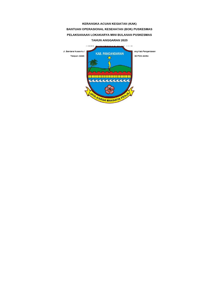 Kak Lokbul Puskesmas Cijulang | PDF