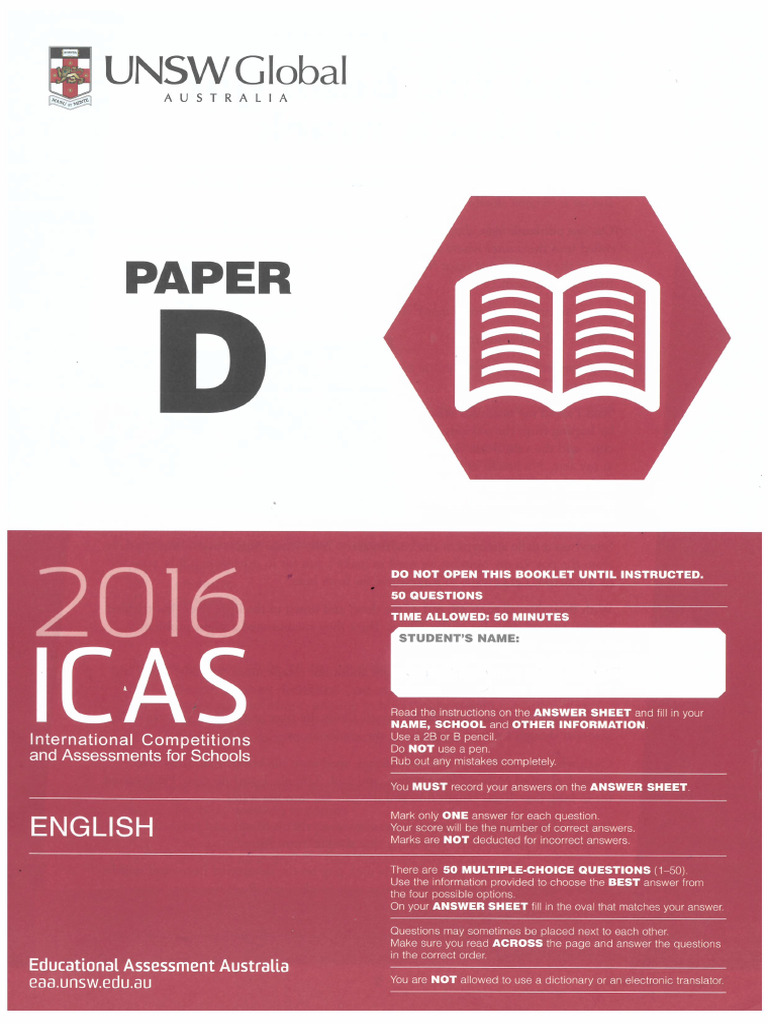 ICAS 2016 EL Paper D | PDF