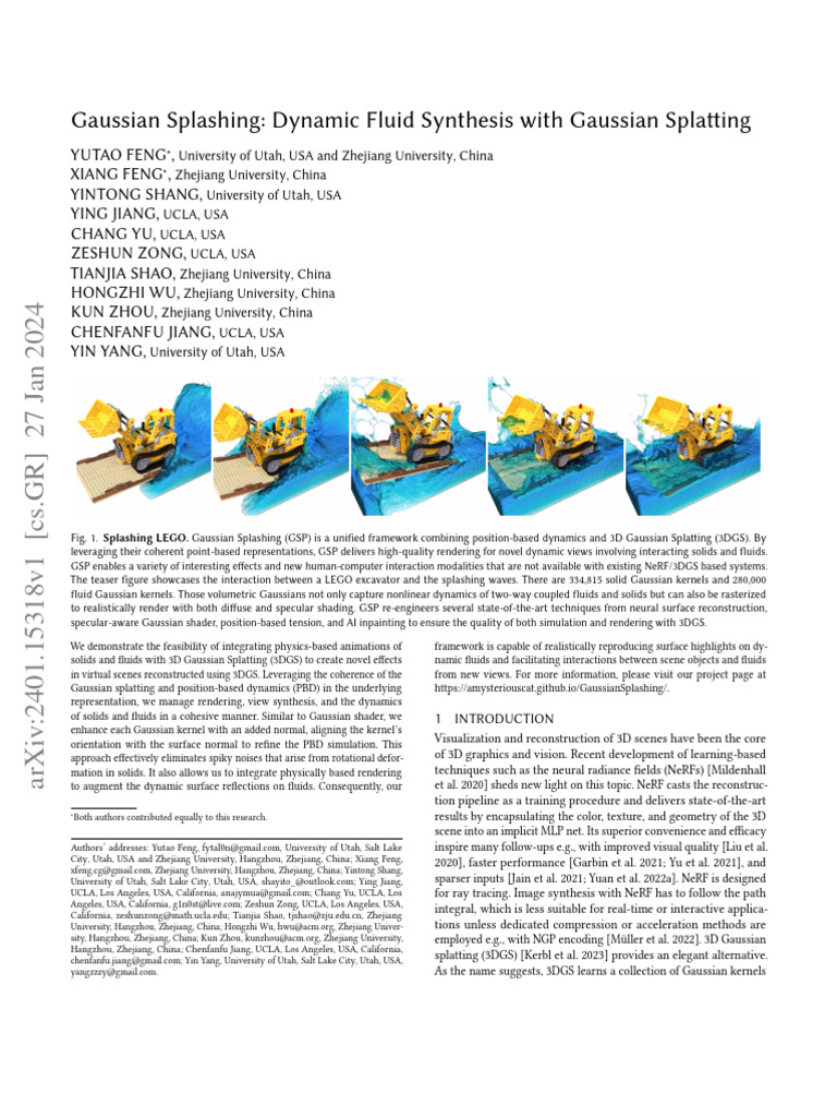 Gaussian Splashing | PDF | Rendering (Computer Graphics) | 3 D Computer Graphics