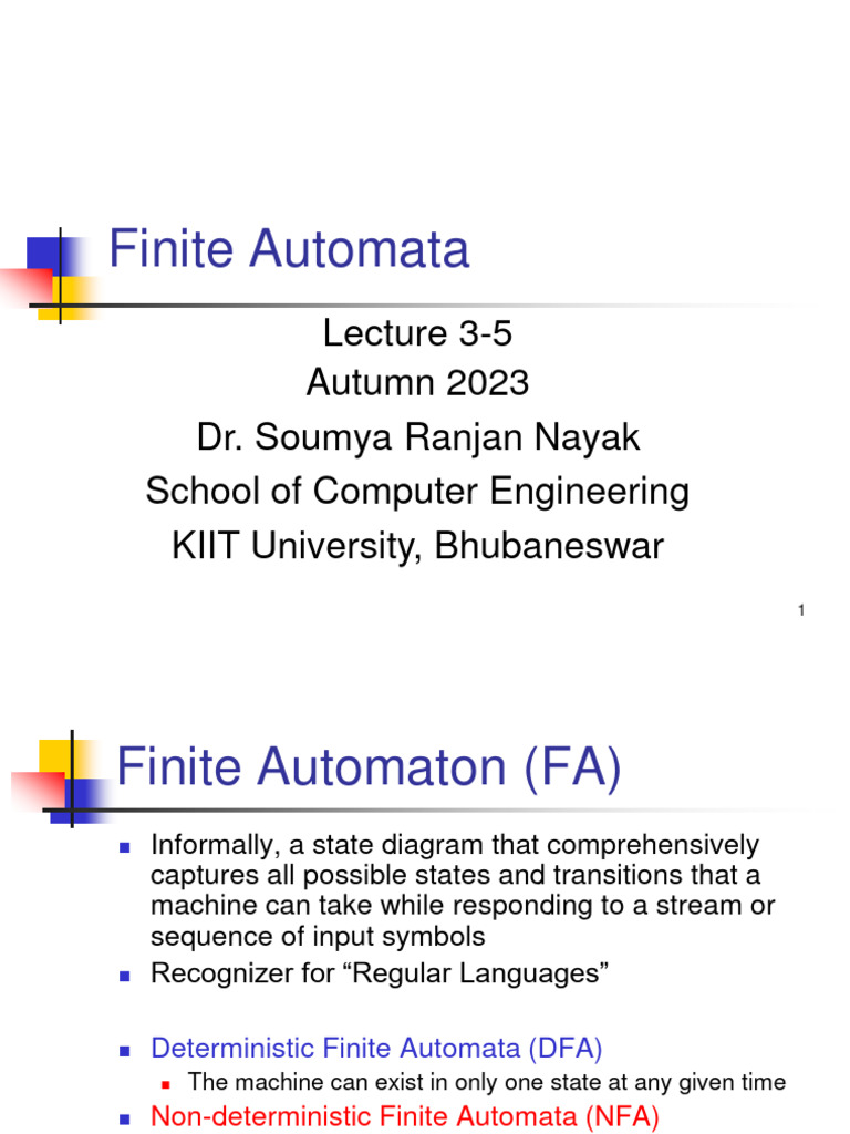 Lecture-3 (Finite Automata) | Download Free PDF | Automata Theory | Computing