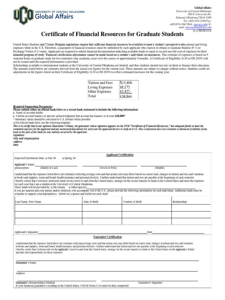 Certificate of Financial Resources GR | PDF | Economies