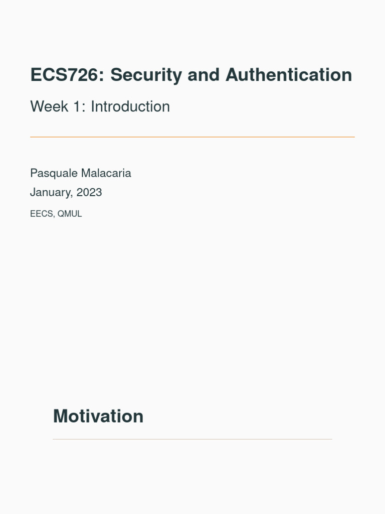 ECS726-Week01_Intro | PDF | Cryptography | Encryption