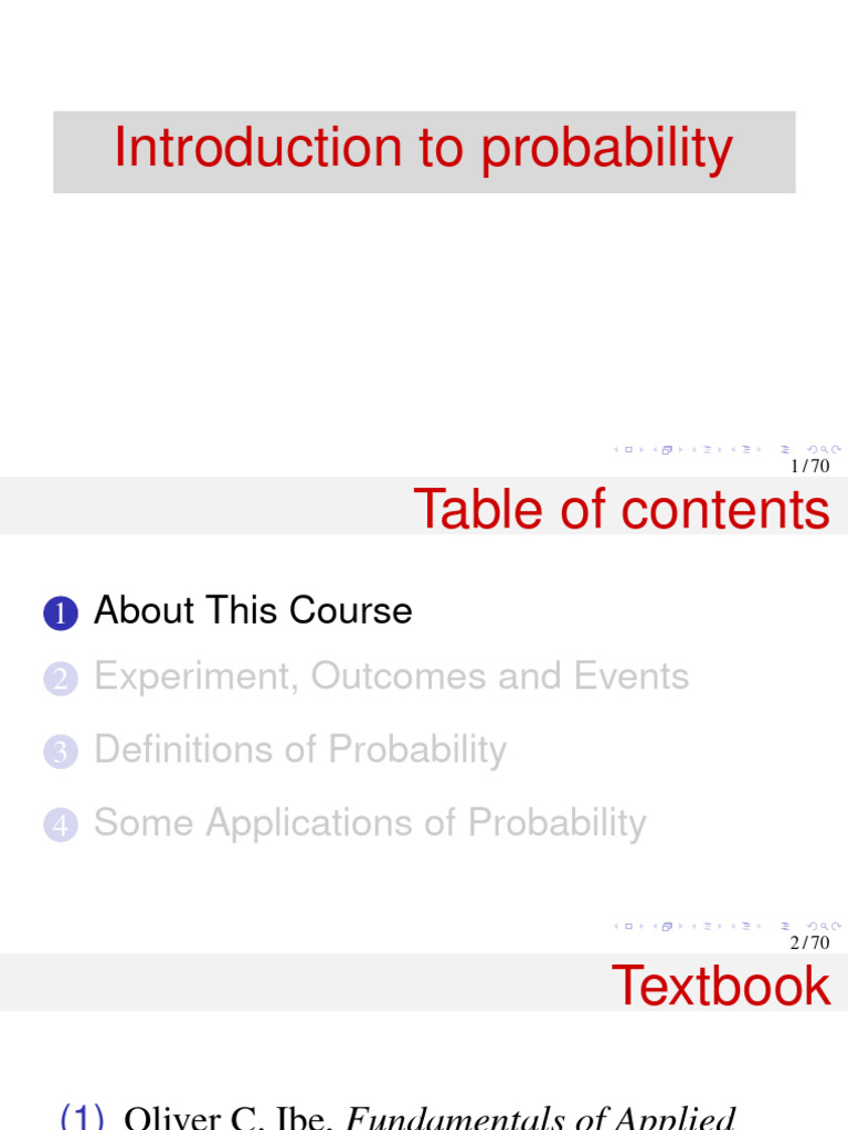 1 Intro to Prob - v2 | PDF | Probability | Statistics