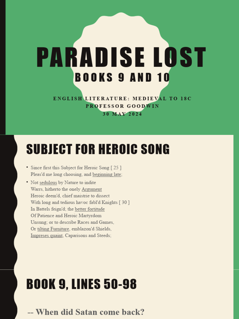 PARADISE LOST Books 9 and 10 | PDF | Serpents In The Bible | Adam