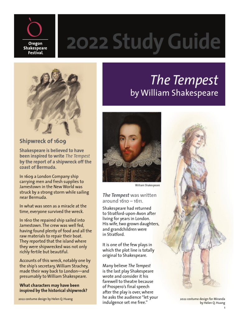 2022StudyGuide TheTempest | PDF | The Tempest