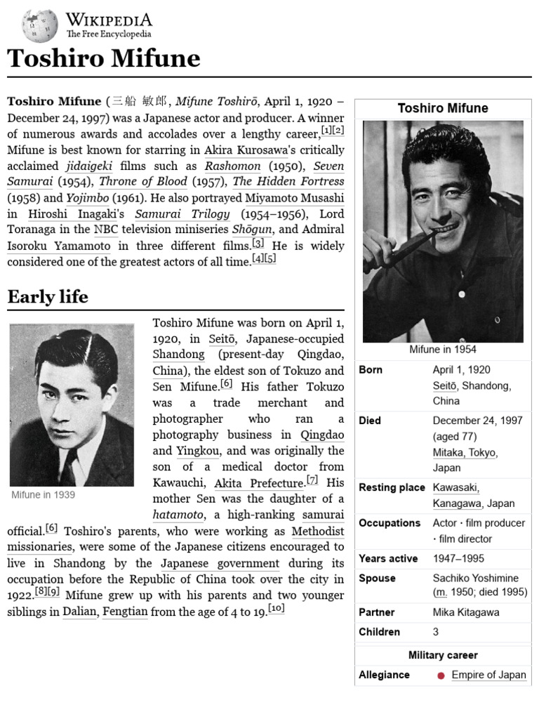 Toshiro Mifune: Icon of Japanese Cinema | PDF