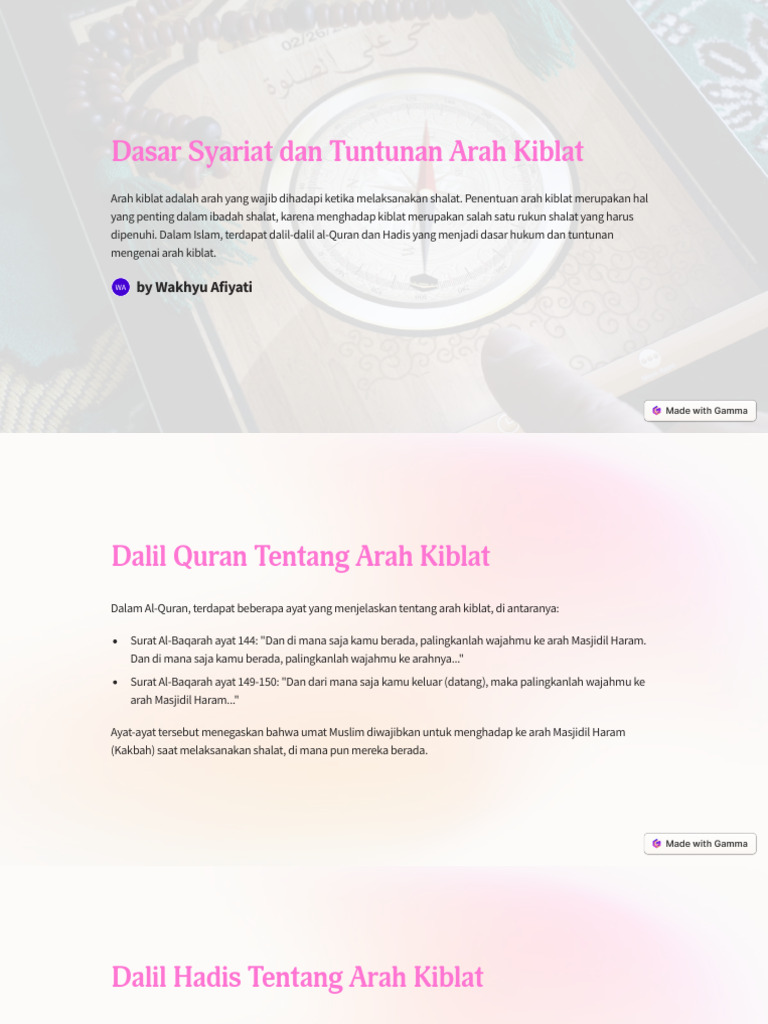 Panduan Akurat Arah Kiblat dalam Islam | PDF
