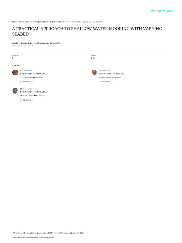 Shallow Water Mooring | PDF | Waves | Diffraction