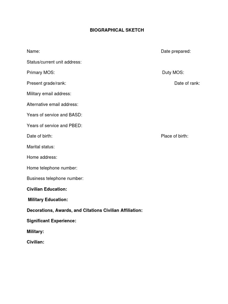 Military Personnel Profile Form | PDF