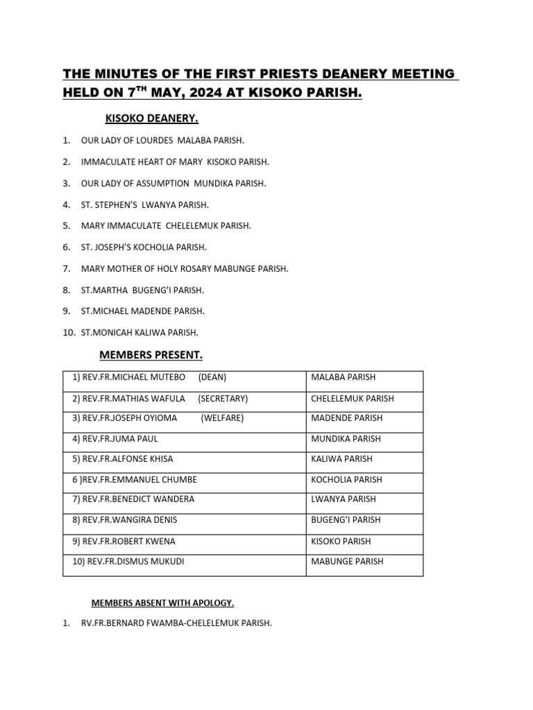 The Minutes of The First Priest | PDF | Catholic Church | Christian ...