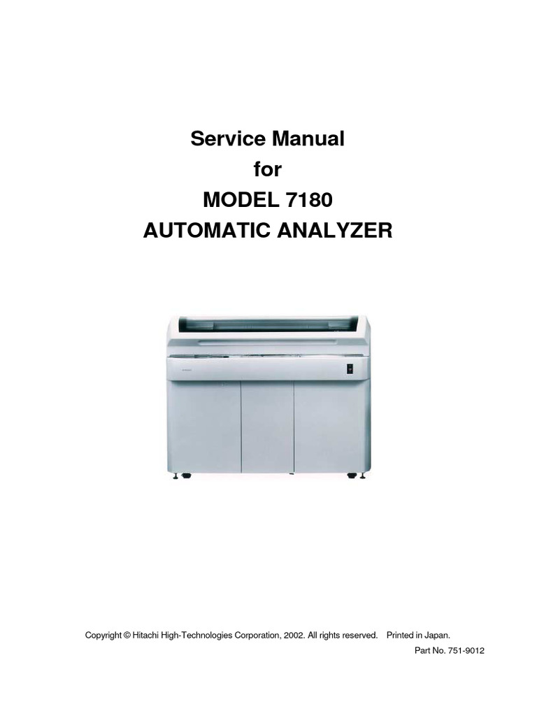 Hitachi 7180 | PDF | Spectrophotometry
