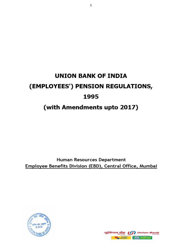 Union Bank Employees' Pension Rules 1995 | PDF | Pension | Banks