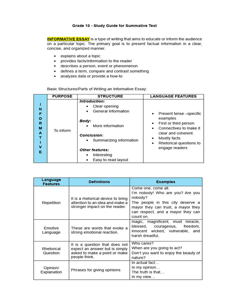 Grade 10 Summative Test Study Guide | PDF | Bees | Flowers