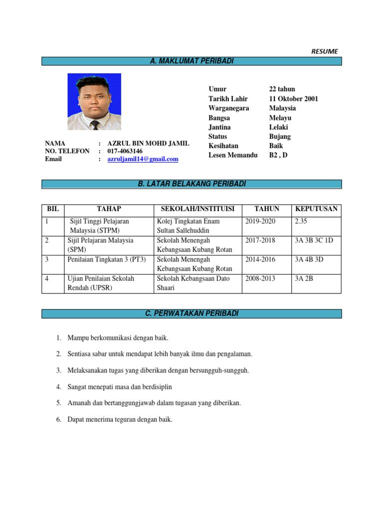 Resume Azrul Jamil | PDF