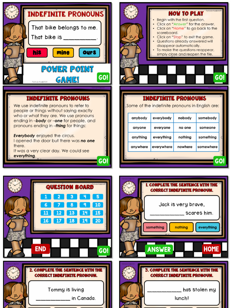 practice indefinite pronouns | PDF