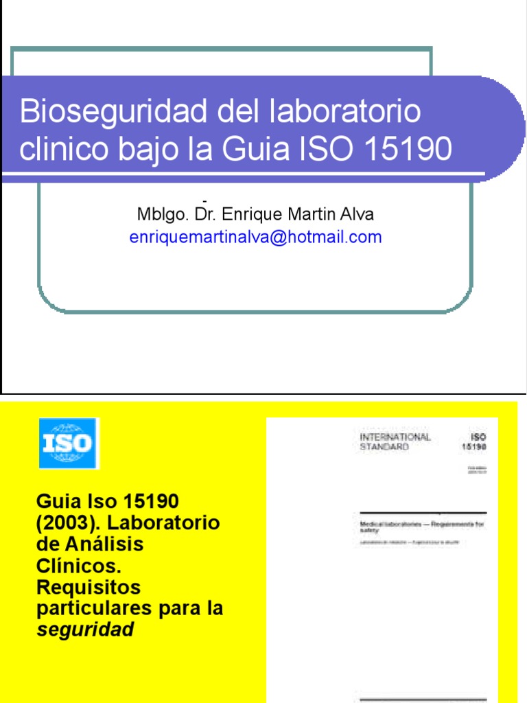 03 Guia ISO 15190 | PDF | Laboratorios | Infección