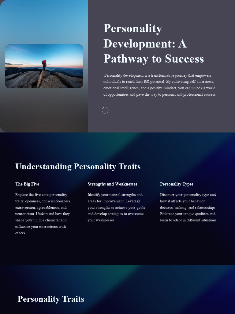Personality Development A Pathway To Success | PDF | Extraversion And Introversion | Empathy