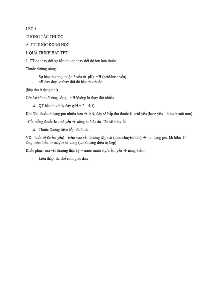 LEC 5 Tương tác thuốc | PDF