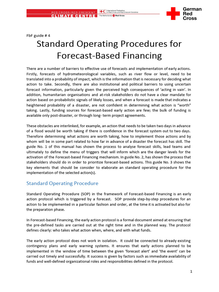 06 Standard Operating Procedures For Forecast Based Financing | PDF ...