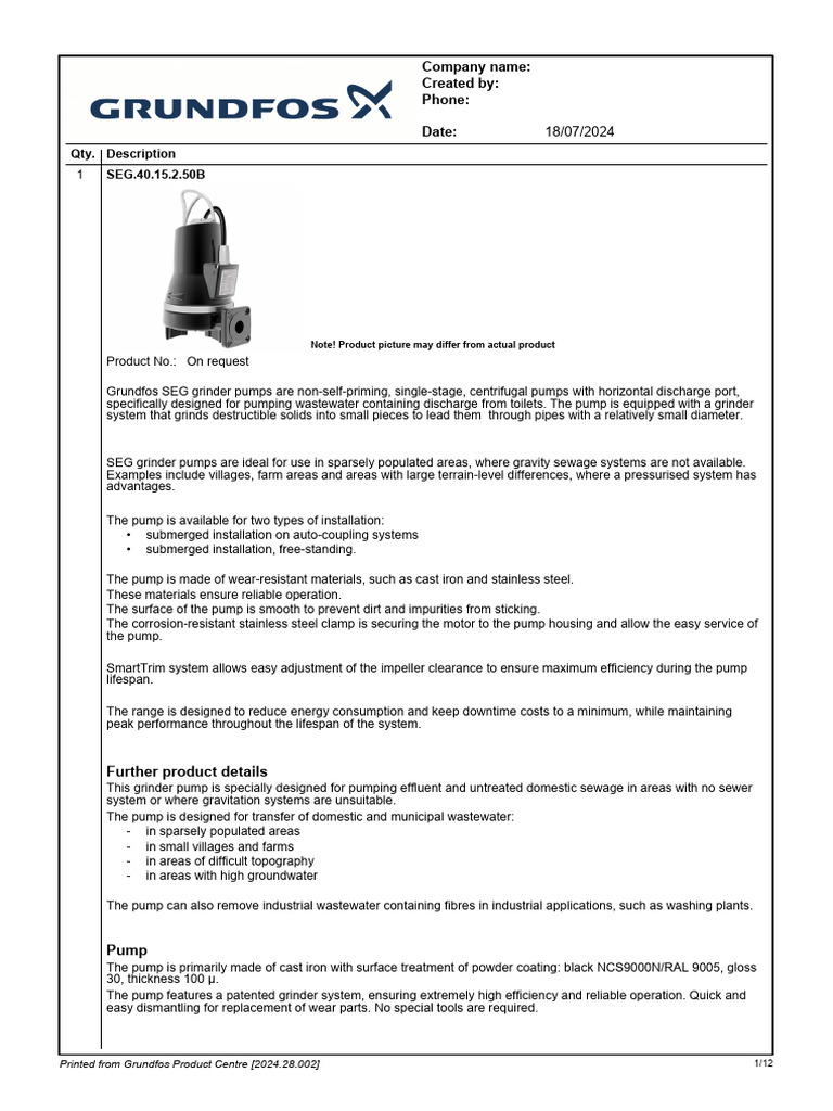 SEG4015250B_ | PDF | Pump | Sewage Treatment