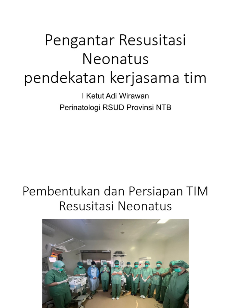 Resusitasi Neonatus: Panduan Tim Medis | PDF