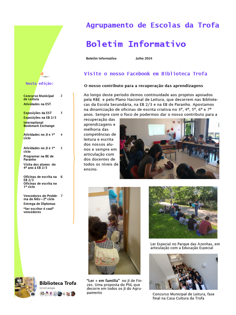 Boletim Informativo-BE 3º Período 23-24 | PDF