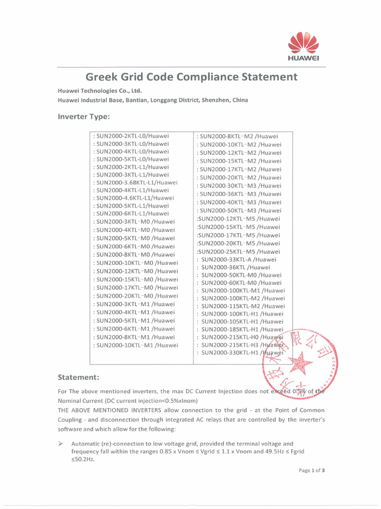 Greek - Grid Code Compliance-M2.M3.M5.H1.Update | PDF