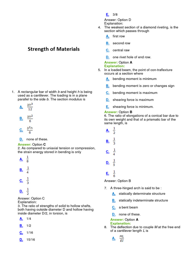 Strength of Materials India Bix | PDF | Bending | Beam (Structure)