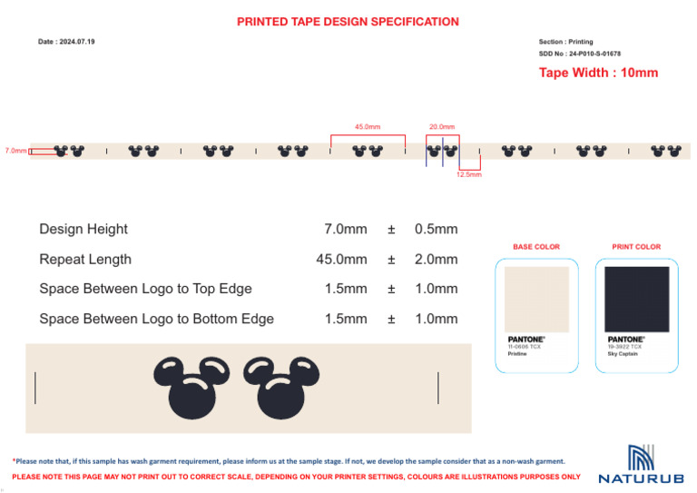 Design Height Repeat Length Space Between Logo To Top Edge Space ...