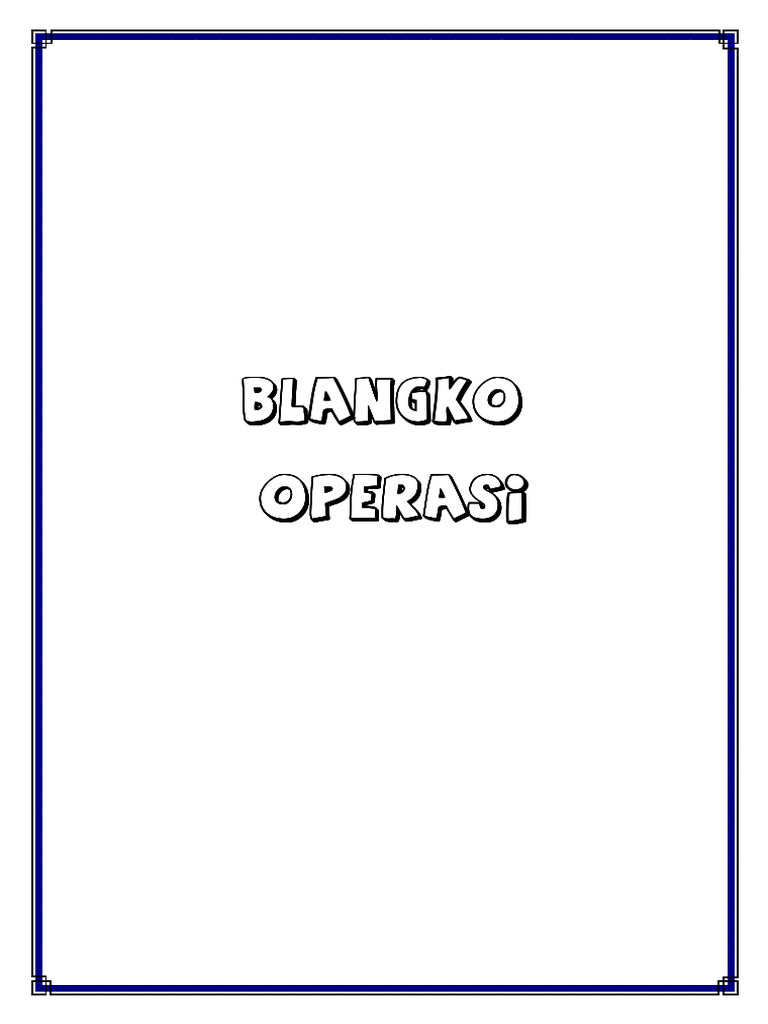 Blangko Operasional | PDF