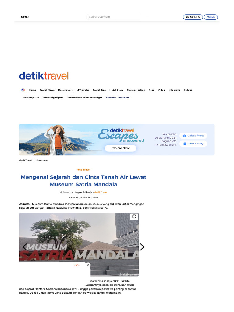 Mengenal Sejarah Dan Cinta Tanah Air Lewat Museum Satria Mandala | PDF