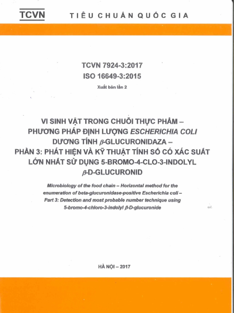 TL.tcvn.0203- TCVN 7924-3-2017 - Vi Sinh Vật Trong Chuỗi Thực Phẩm - Phương Pháp Định Lượng ...