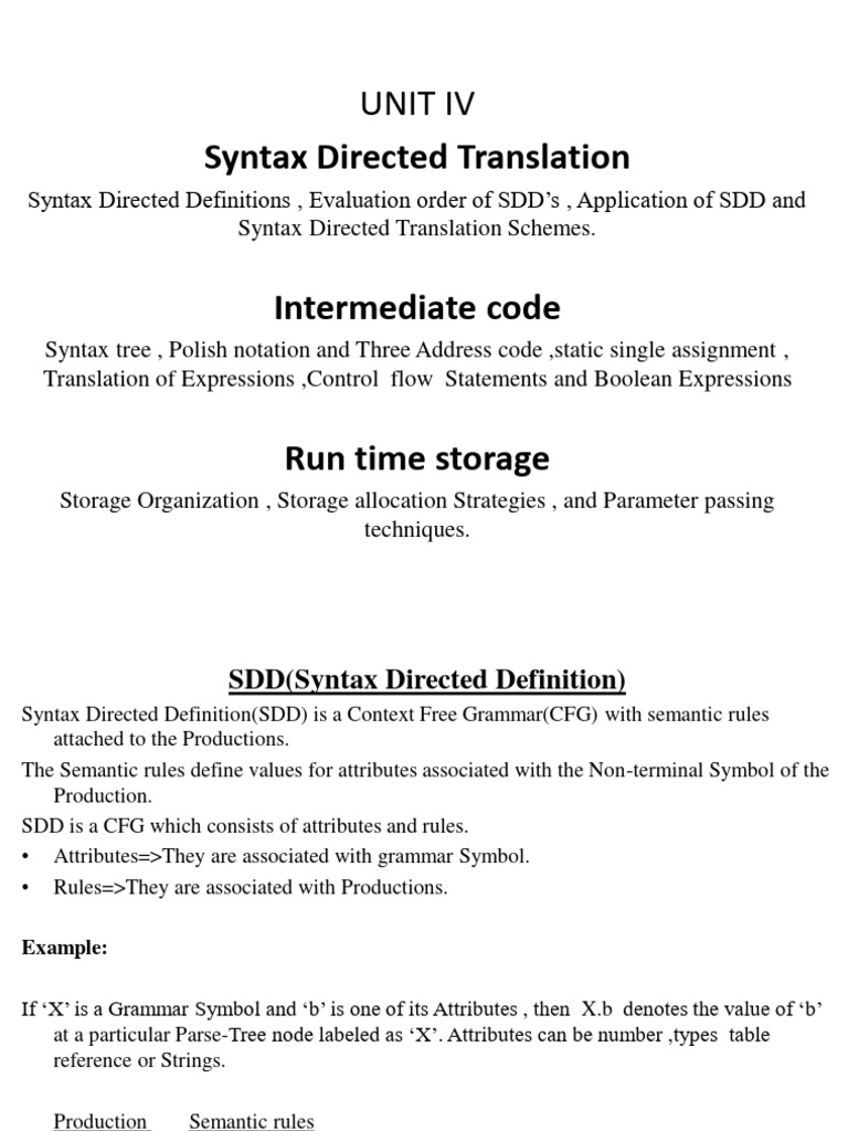 UNIT-4 CD Final | PDF | Parsing | Grammar