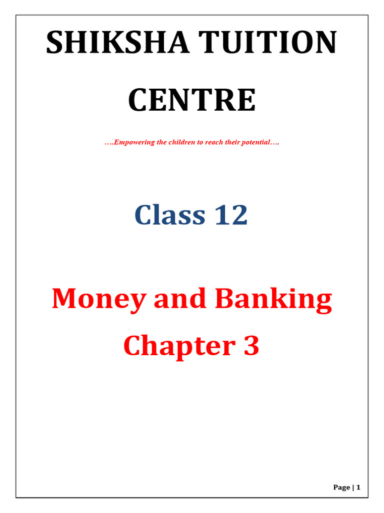 Class 12 Money & Banking Q&A | PDF | Money Supply | Money