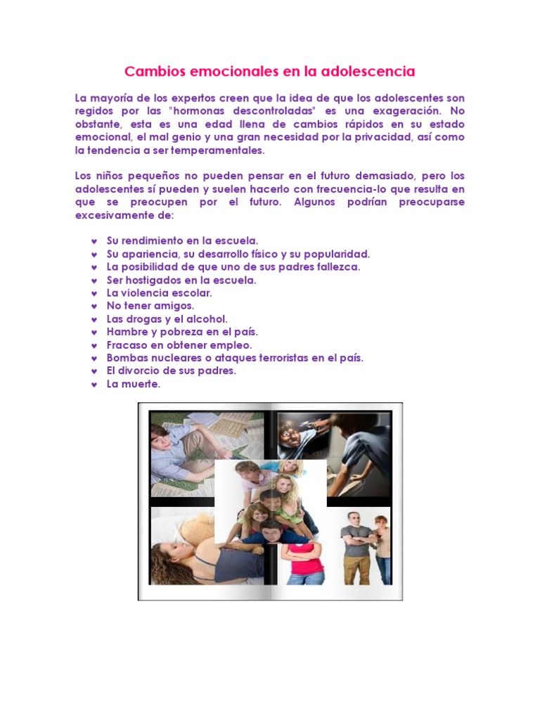 Cambios Emocionales en La Adolescencia | Adolescencia | Las emociones