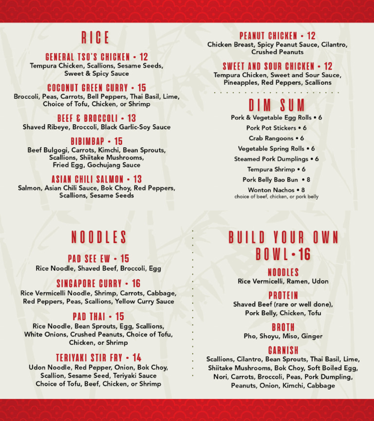 Noodle Bar Menu 5.13 | PDF