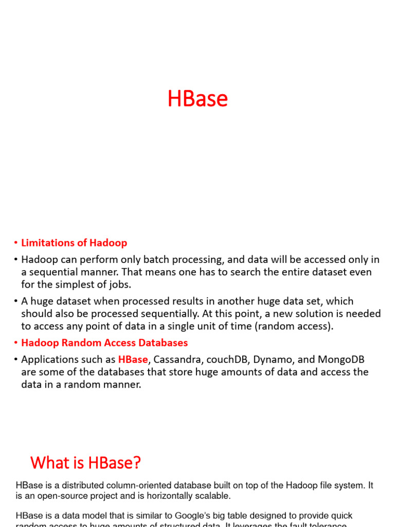 HBase | PDF | Apache Hadoop | Databases