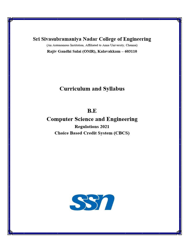 SSN 5001 - Cse - R2021 | PDF | Sustainability | Engineering