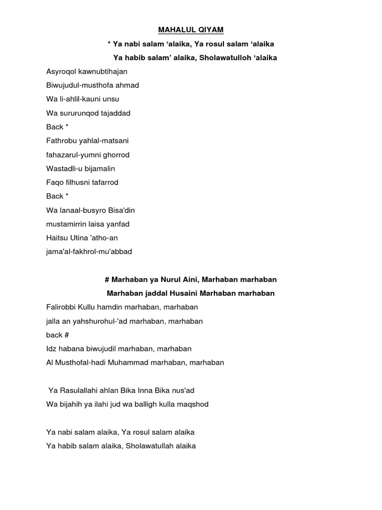 Mahalul Qiyam | PDF