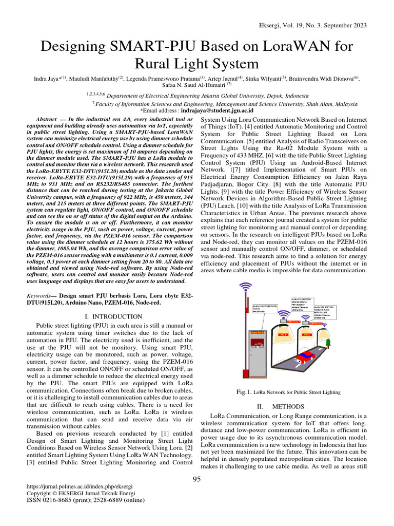 Designing Smart-Pju Based On Lorawan For Rural Light System | PDF ...