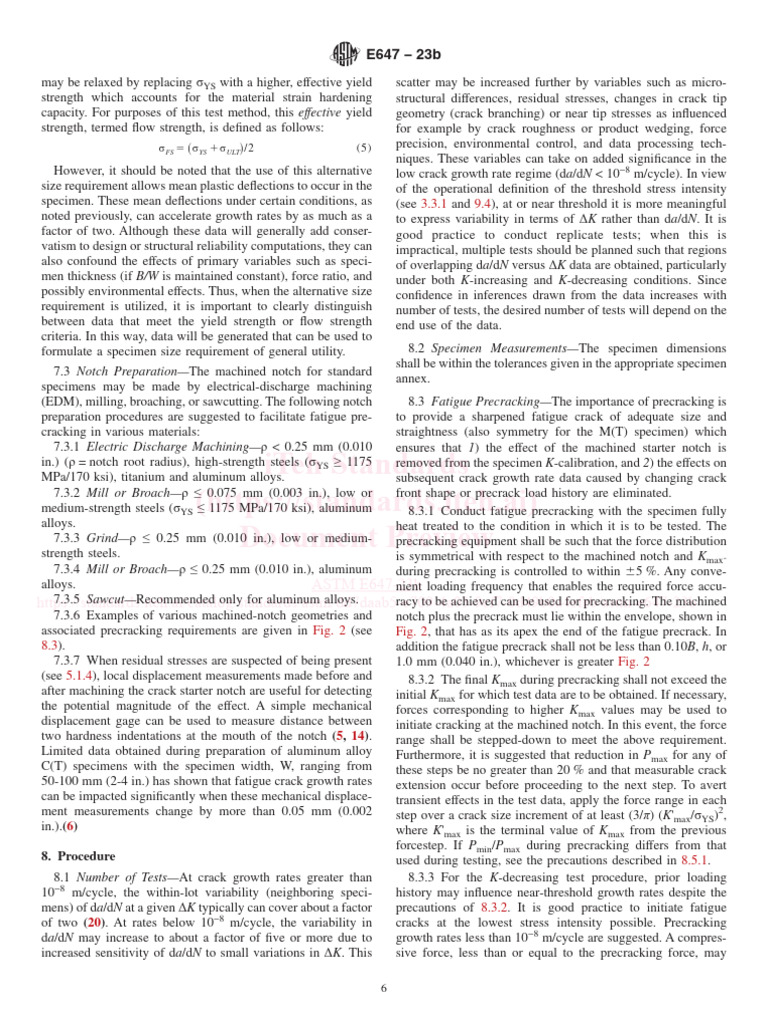 ASTM-E647-23b-6 | PDF | Fracture | Mechanics