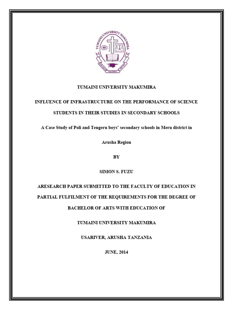 Influence of Infrastructure On The Perfo | PDF | Science Education ...