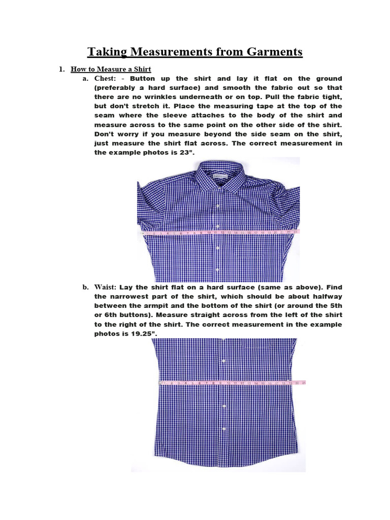 104 - How To Measure | PDF | Shirt | Seam (Sewing)
